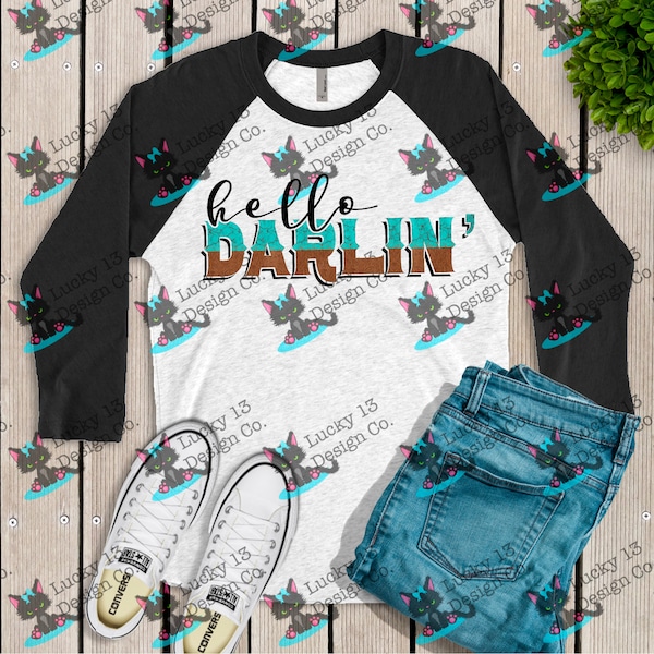 Hello Darlin Stencil - Etsy