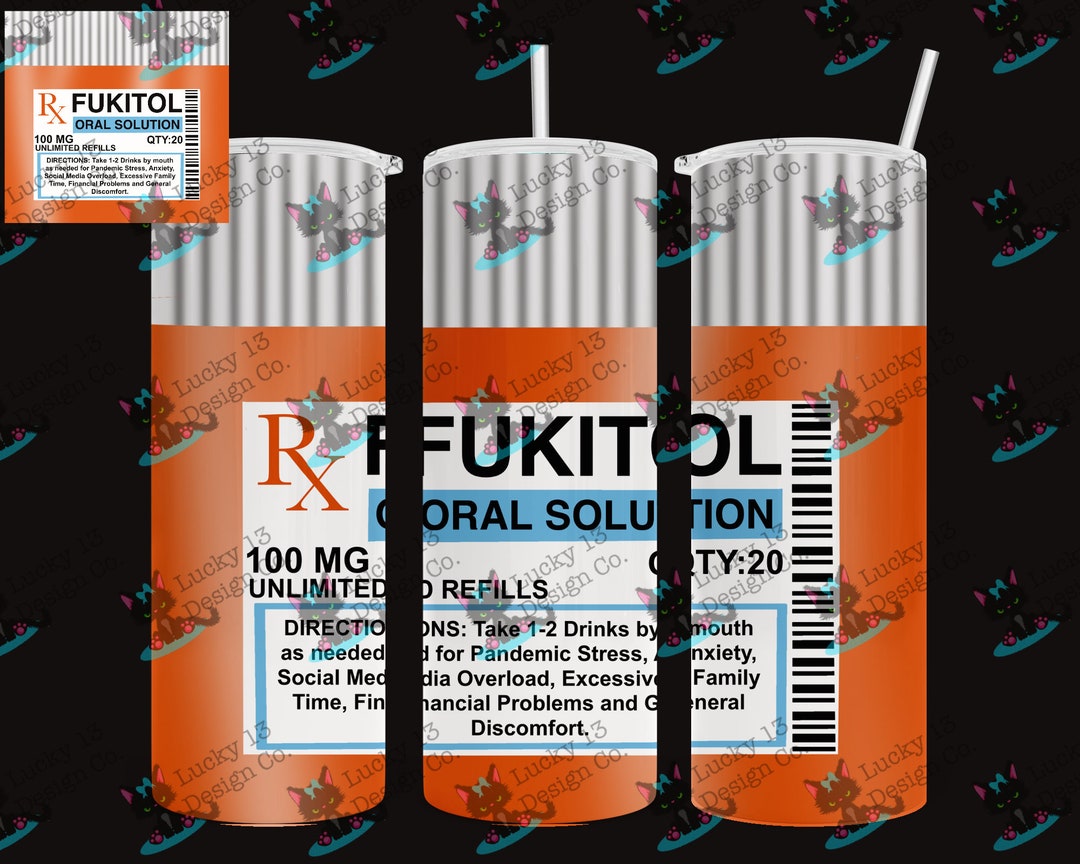 20oz Skinny Tapered & Str8 RX FUKITOL includes png of label - Etsy 日本