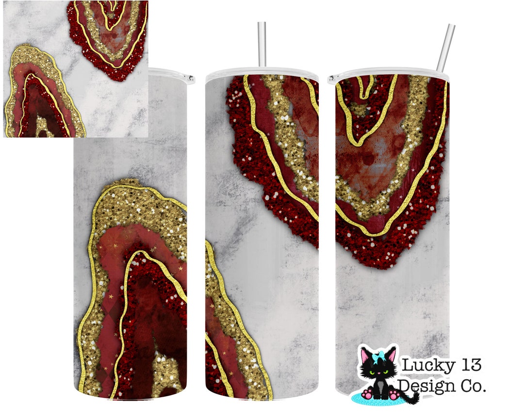 Garnet and Gold Geode, Agate, 20oz Skinny Tapered & Str8 Sublimation ...