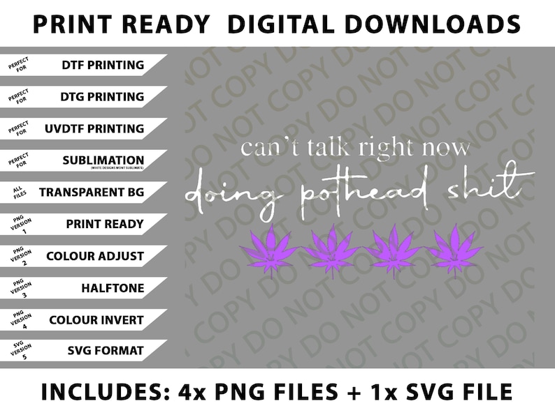 Can't Talk Right Now Doing Pothead, Funny 420 Marijuana Weed Png Bundle ...