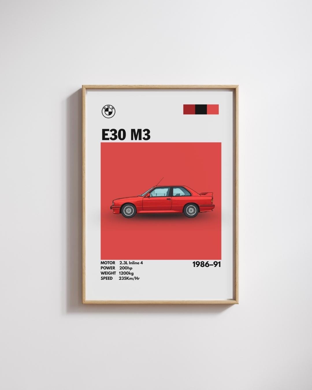 BMW E30 M3 Poster | Digital Download Print | Car Enthusiast | Wall ...