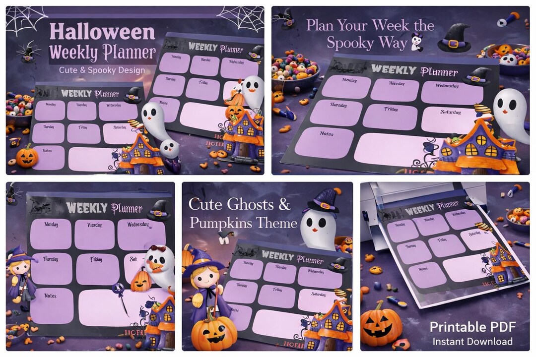 Halloween Weekly Planner Printable | Cute Spooky Weekly Planner ...