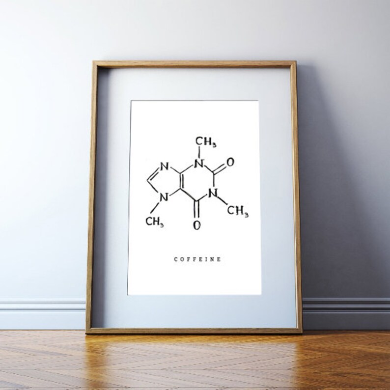 Coffee Chemical Formula, Coffeine Art Print, Coffee Printable Art ...