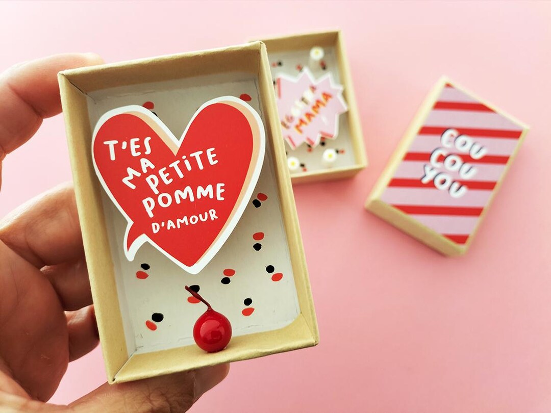 Diorama Box Love Message, Small Message Box, Valentine's Day, Valentine ...