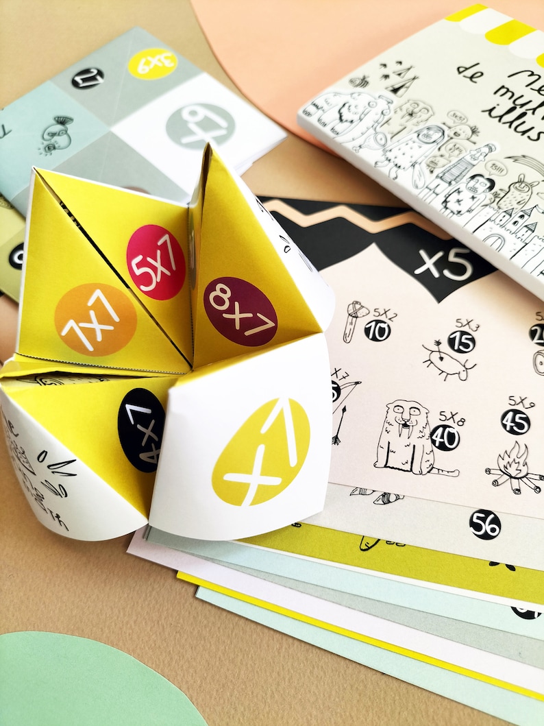 Illustrated Multiplication Tables Box, Mental Maps, Multiplication Game ...
