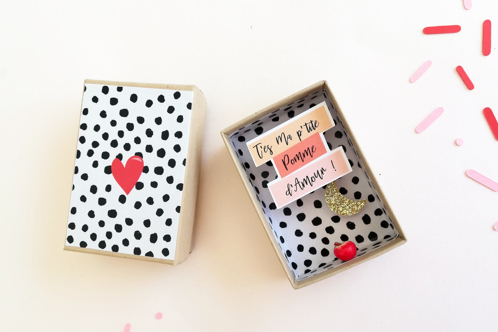 Boîte diorama message amour petite boîte à message Saint | Etsy France