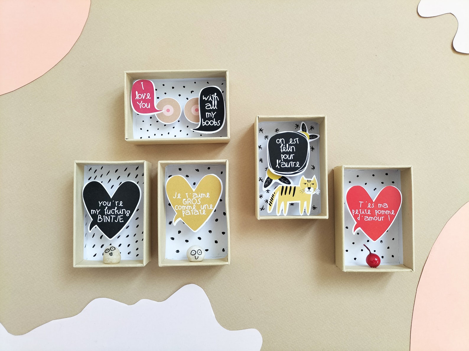 Love Message Diorama Box Small Message Box Valentine's - Etsy