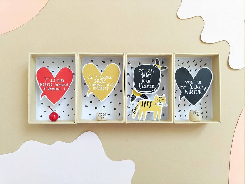 Love Message Diorama Box Small Message Box Valentine's - Etsy