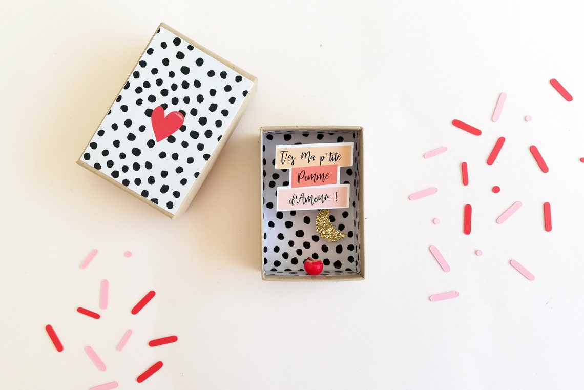 Boîte diorama message amour petite boîte à message Saint | Etsy France