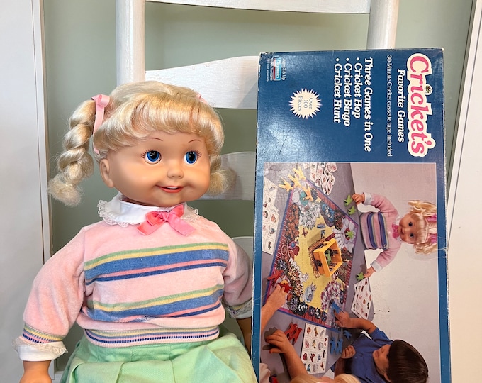 1985 Playmates Cricket Doll W/board Game, Cassettes, and Books in Great ...