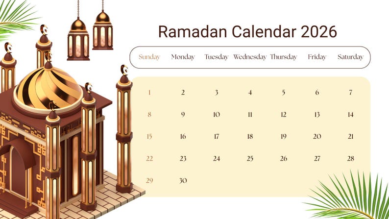Ramadan Calendar 2026 Islamic Planner, Fasting Tracker (PDF Download ...