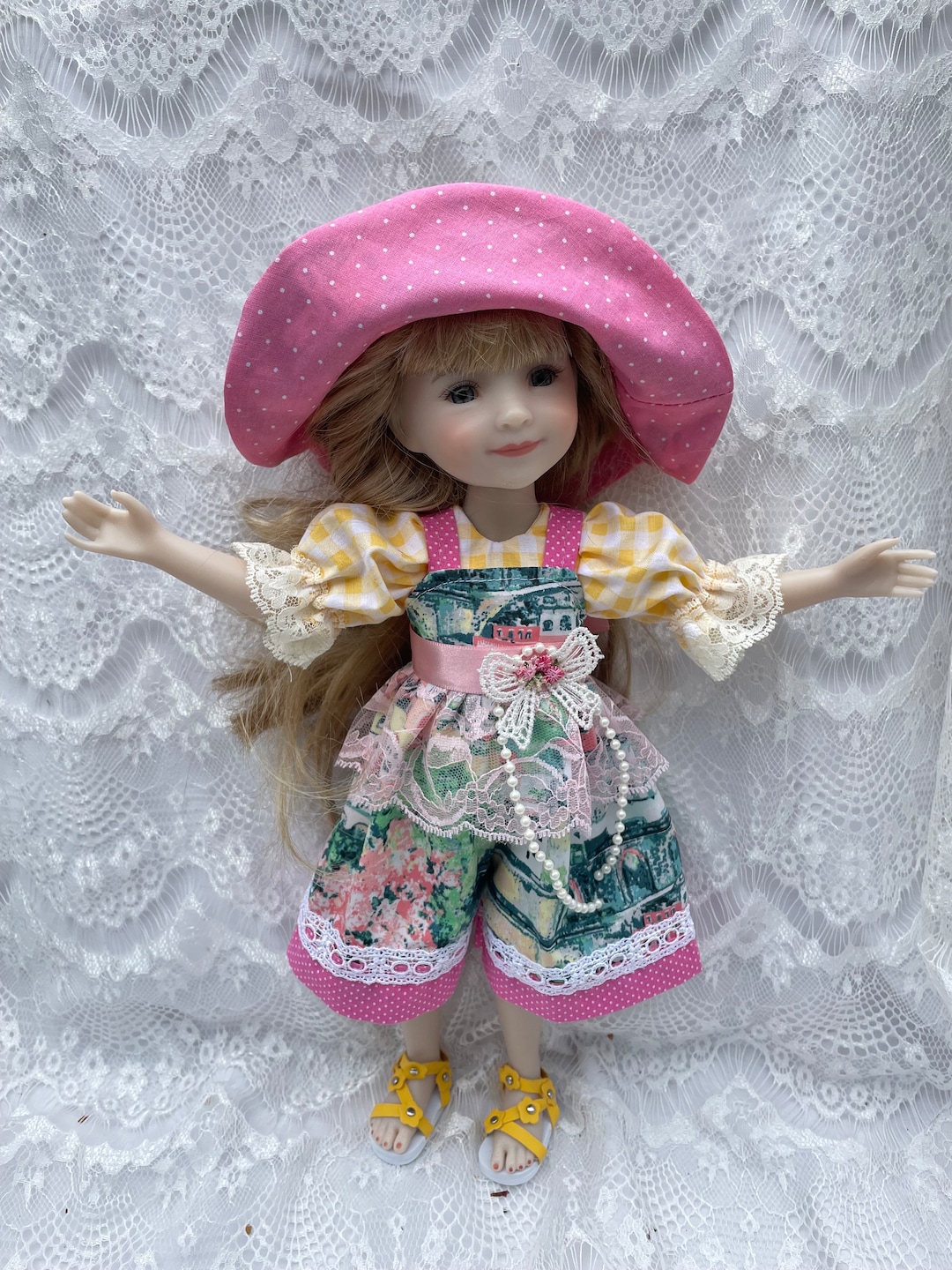 Ruby Red Fashion Friends 14 Inch French Cityscape Fancy Overalls With ...