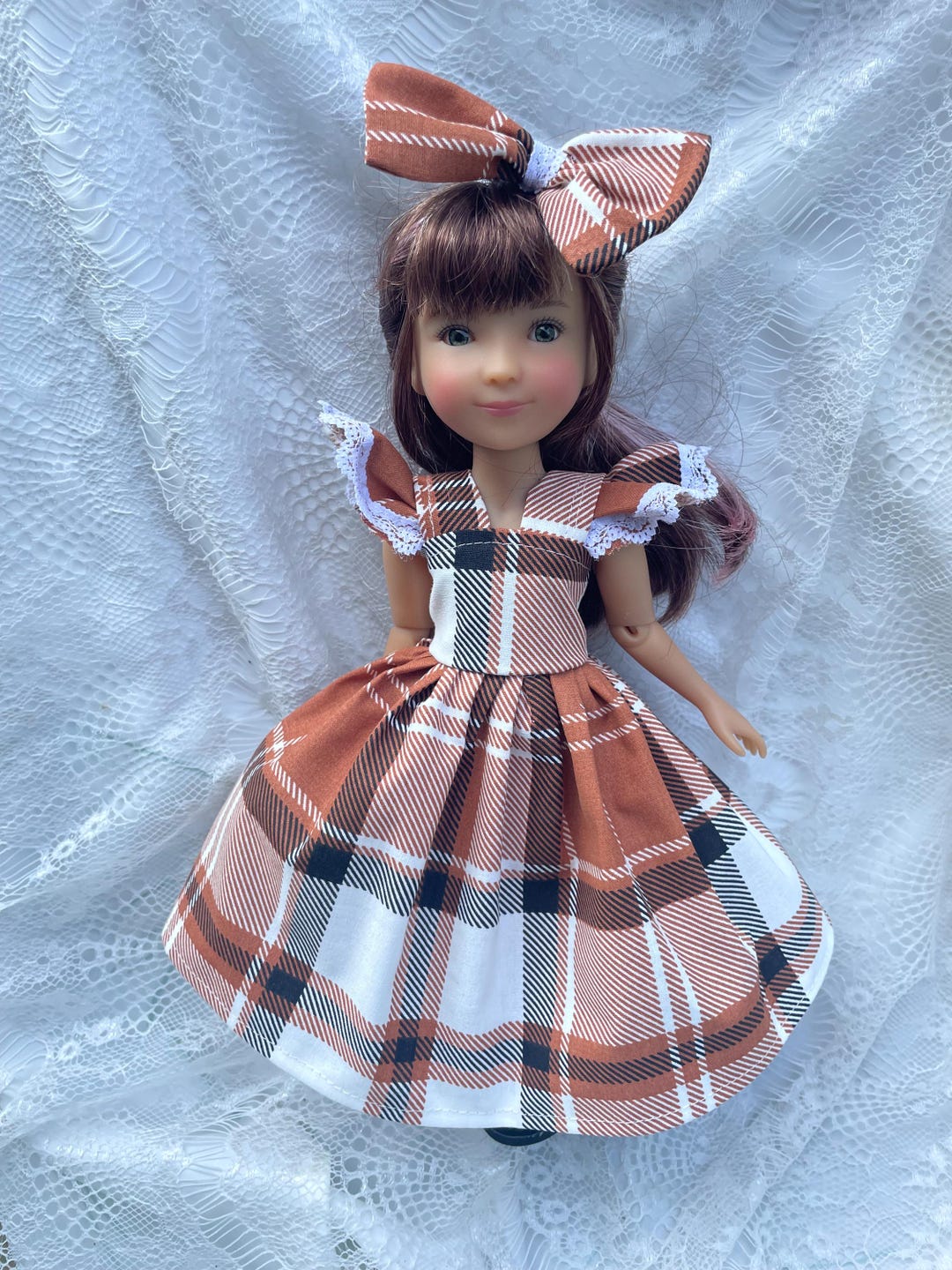 Syblies Ruby Red Tan Plain Peach Dress Ruby Red Fashion Friends Doll ...