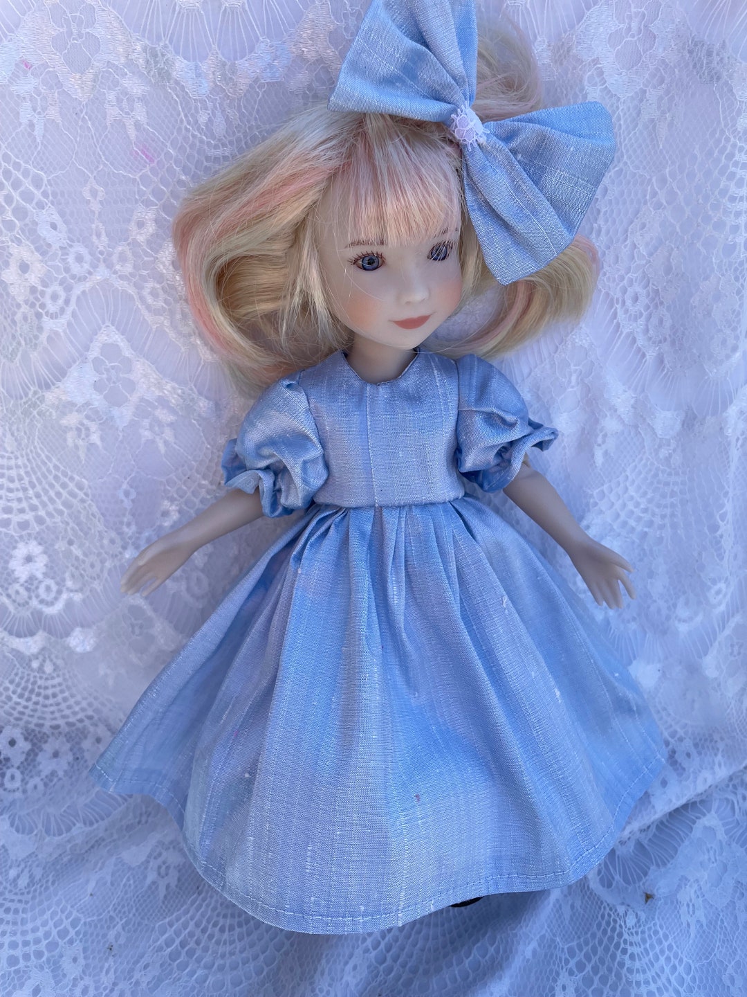 Meadow Dol Dumpling Doll Dress 12 Inch Syblies Paola Reina Light Blue ...