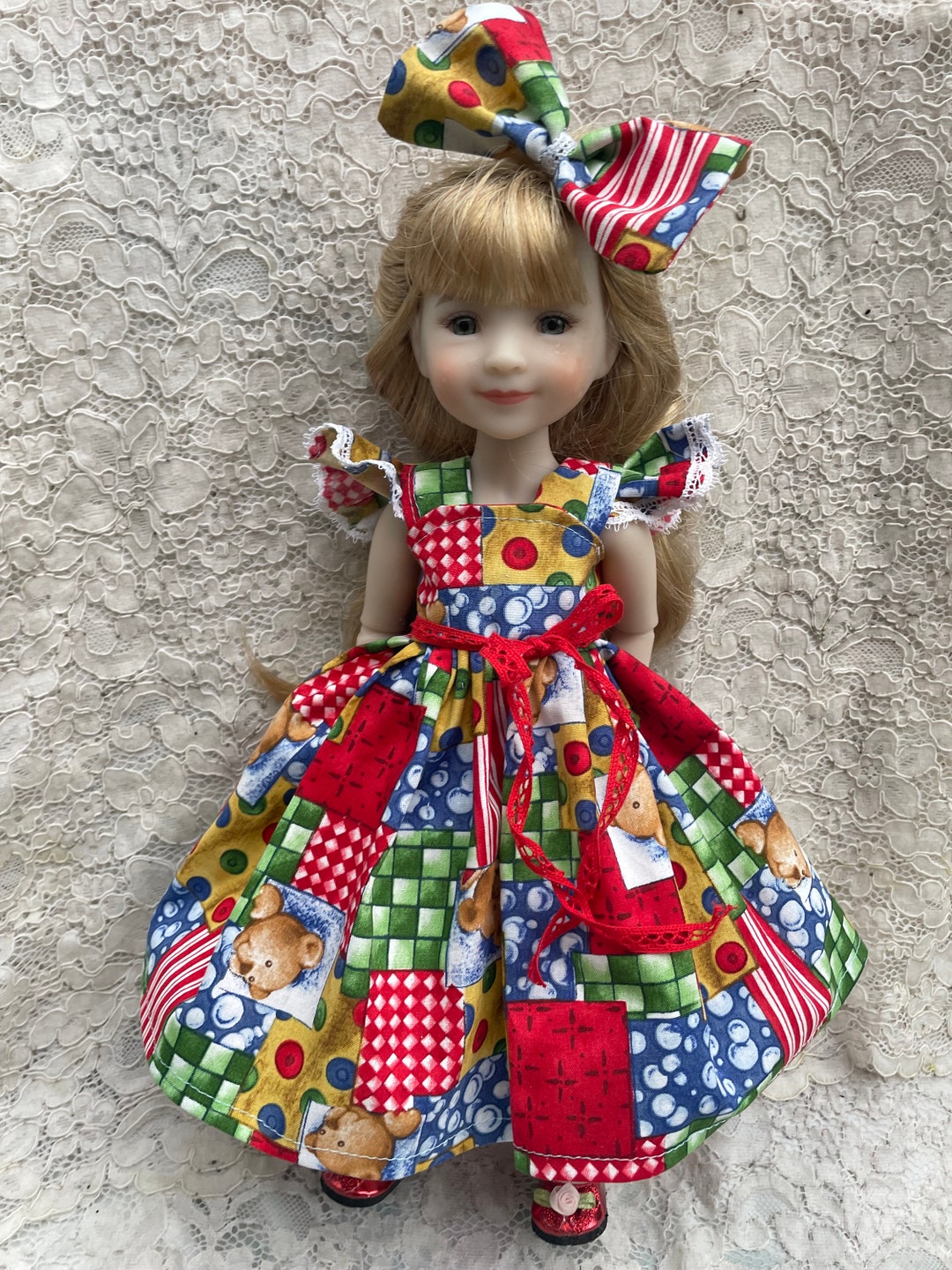 Ruby Red Fashion Friends Teddy Bear Patchwork Doll Dress 14 - Etsy