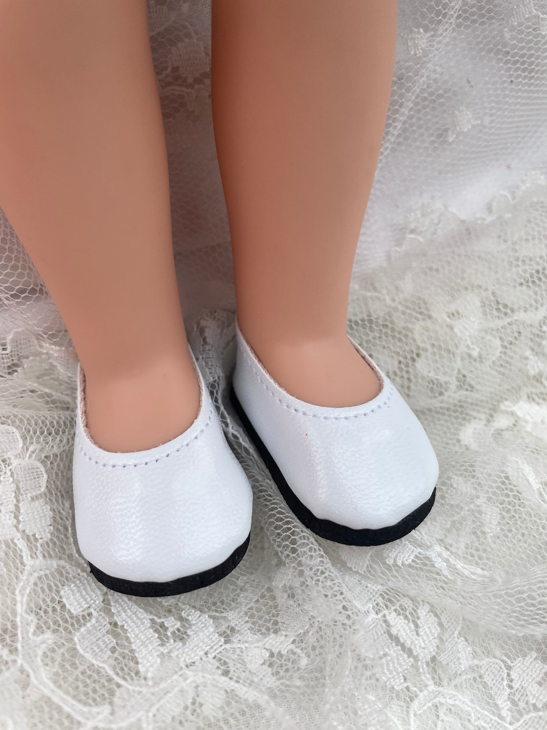 Ruby Red Doll Shoes White Slip on Flats, 14 Inch Doll Shoes Fits Dolls ...