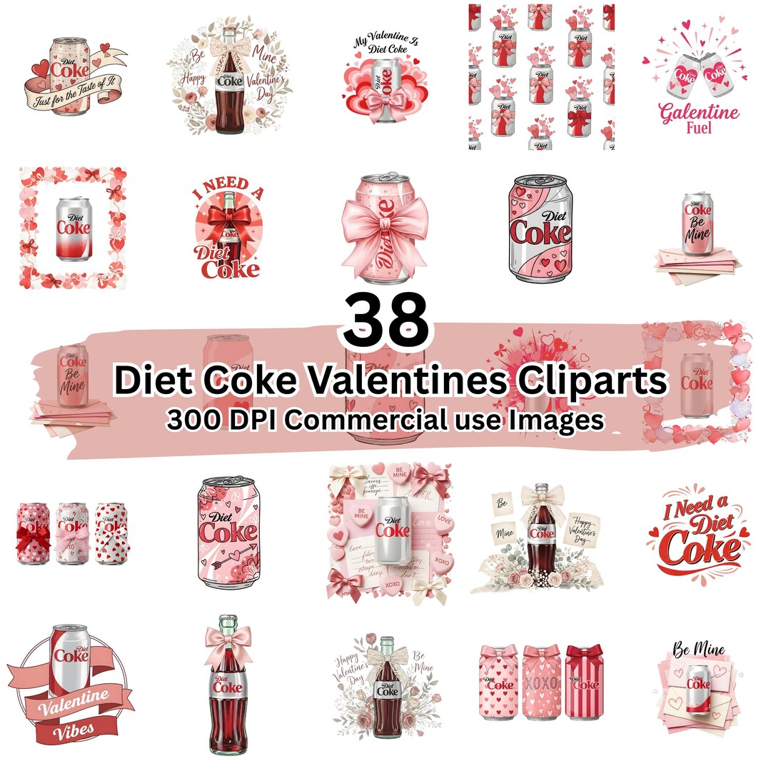 Diet Coke Inspired PNG Bundle | 38 Coquette Bow Aesthetic PNG Designs ...