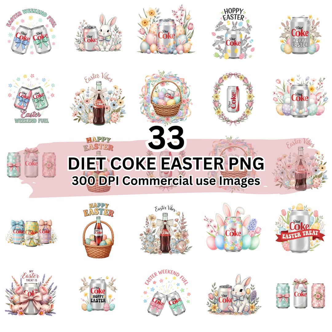 Diet Coke PNG Bundle | Easter Diet Coke PNG, Coquette Bow, Cute Soda ...