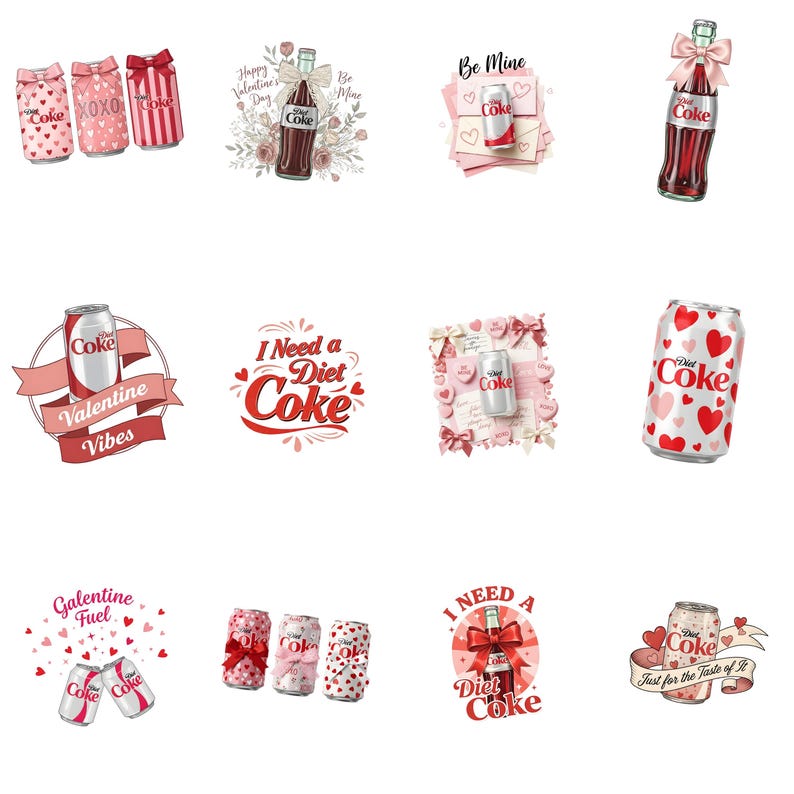 Diet Coke Inspired PNG Bundle | 38 Coquette Bow Aesthetic PNG Designs ...