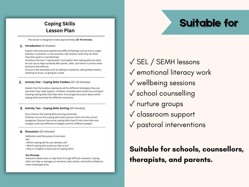Coping Skills Toolbox Lesson Plan | SEL Resource | SEL Worksheets ...