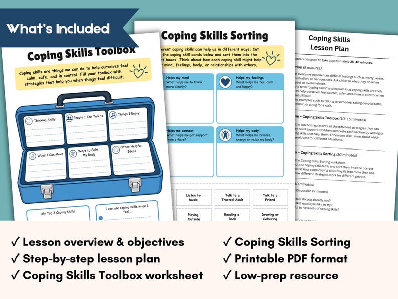 Coping Skills Toolbox Lesson Plan | SEL Resource | SEL Worksheets ...