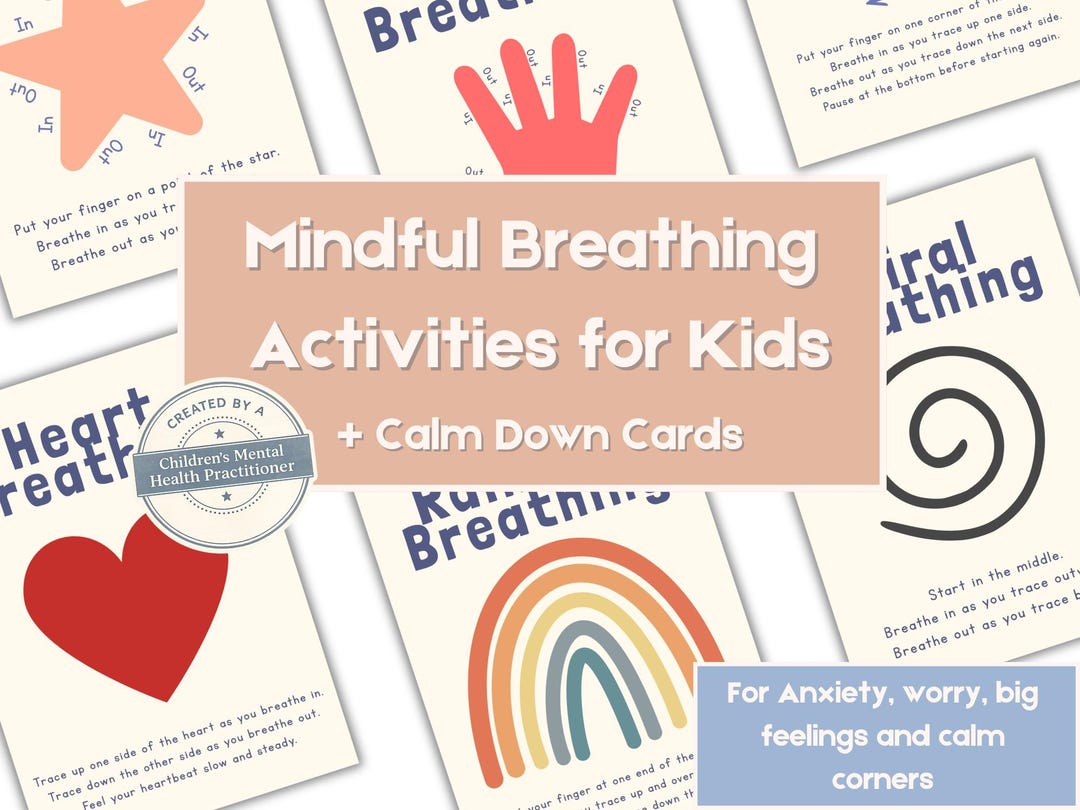 Kids Breathing Exercises Printable | Calm Down Cards, Tracing ...