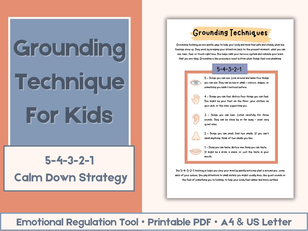Grounding Techniques for Kids | 54321 Calm Down Strategy | Emotional ...