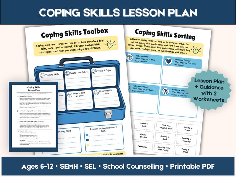 Coping Skills Toolbox Lesson Plan | SEL Resource | SEL Worksheets ...