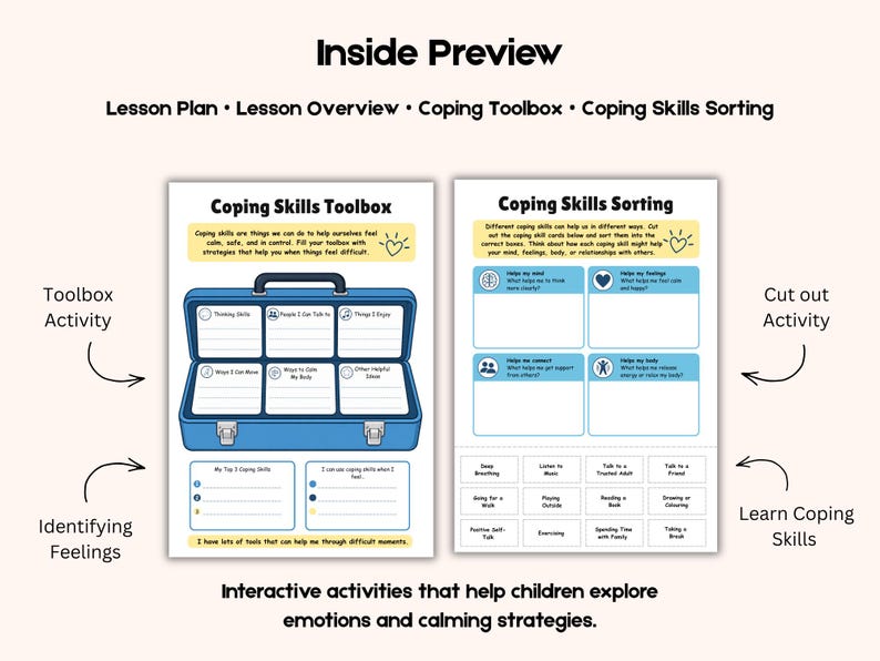 Coping Skills Toolbox Lesson Plan | SEL Resource | SEL Worksheets ...