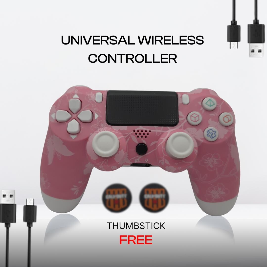 Wireless Bluetooth Game Controller – Pink Gamepad – Dual Vibration ...