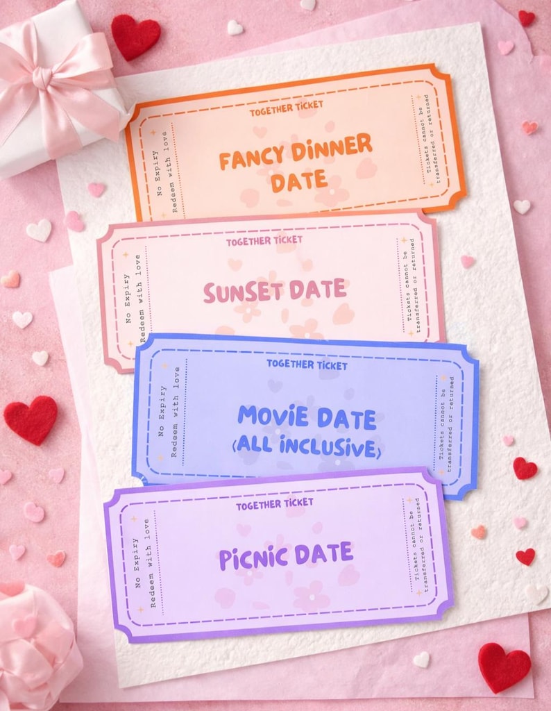 Adorable Digital Download Relationship Love Coupons - Together Tickets ...