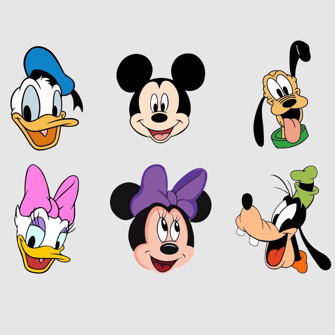 Mickey and Friends Head Layered SVG PNG Bundle (digital Download) - Etsy