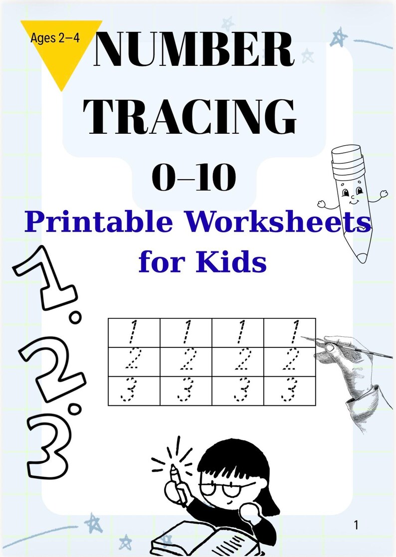 Number Tracing 0–10 Printable | Preschool Math Worksheets | Ages 2–4 ...