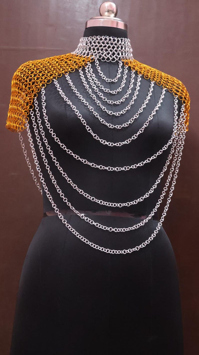 Medieval Chainmail Collar Shoulder Armor Adjustable Chainmail Chain ...