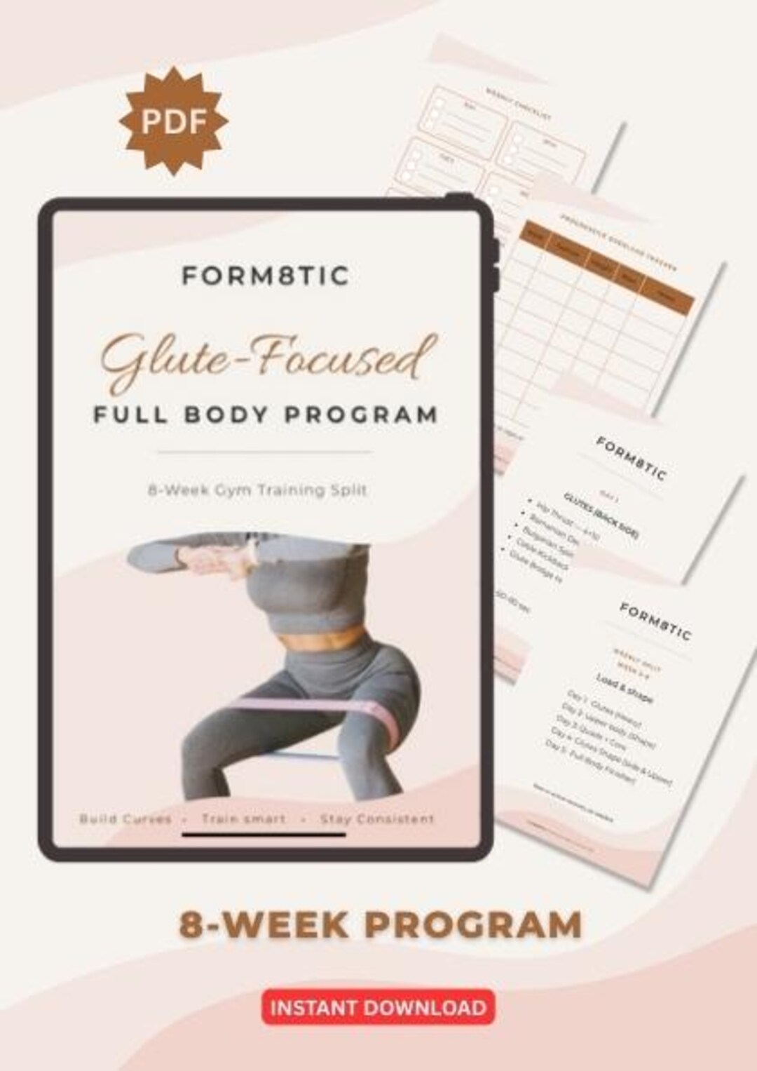 FORM8TIC Glute-focused Full Body Program | 8-week Gym Workout Plan ...