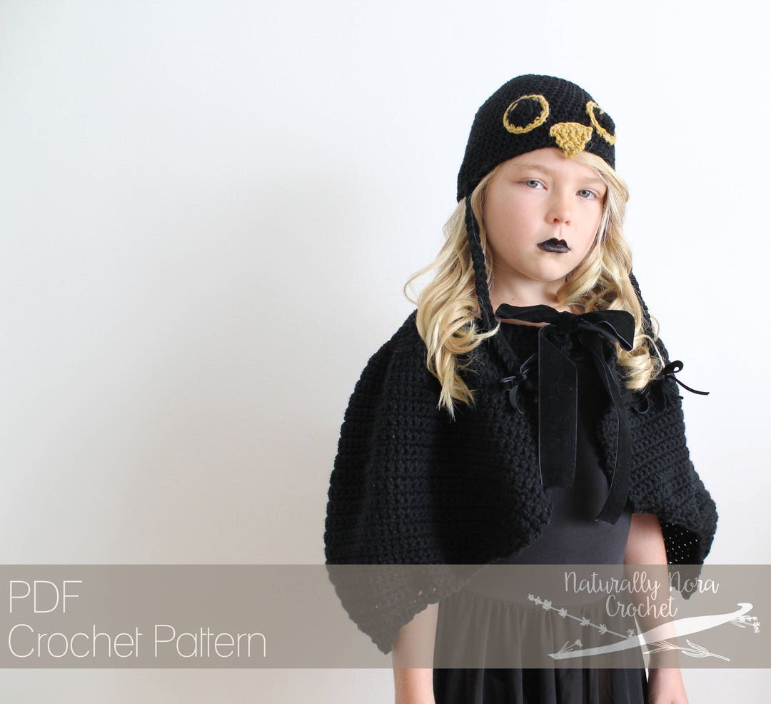 2 Crochet Pattern Set-the Annabel Lee Raven Set (toddler, Youth Small ...