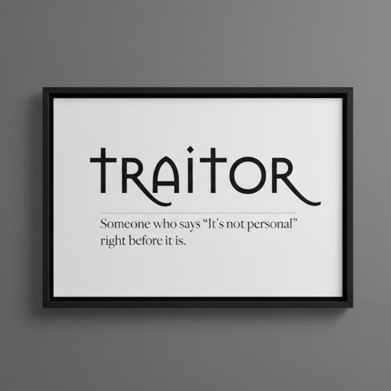 Traitors Wall Art - Etsy UK
