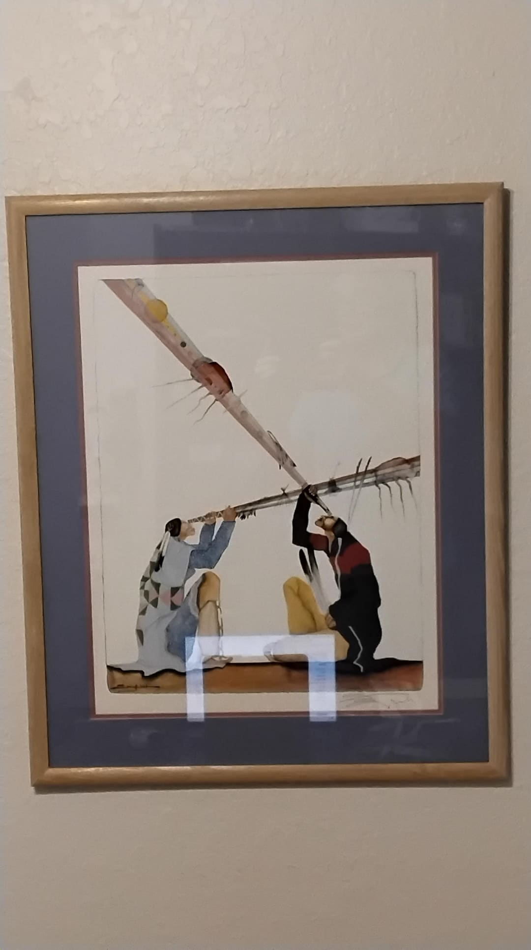 Vintage Sam English, Native American Print "them Two, Visioning" Framed ...