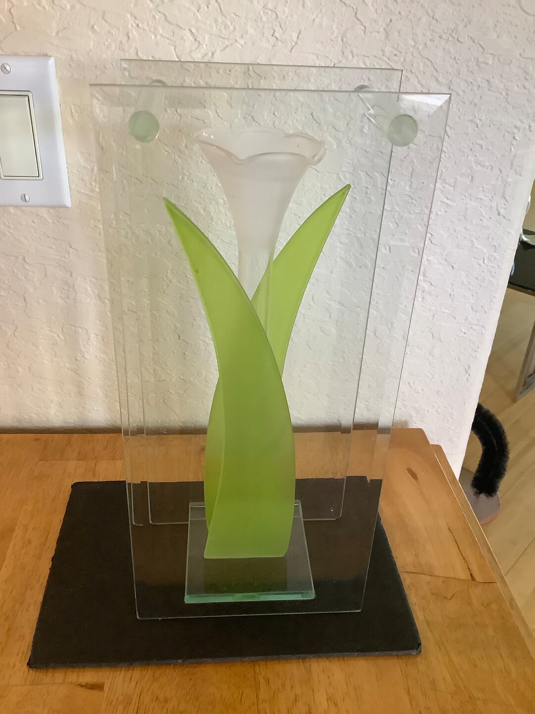 Vintage CG Glass Cressida 14" Tulip Flower Glass Vase~unique - Etsy