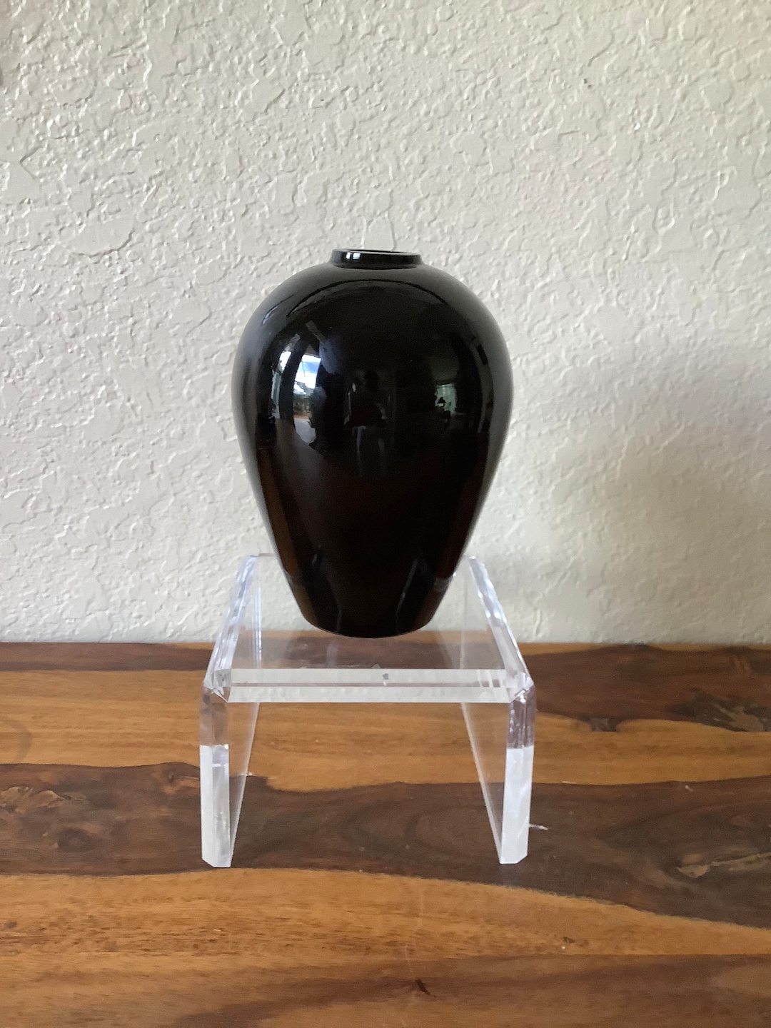 Laslo for Mikasa Art Glass Vase Black Vintage, Japan, Mid-century ...