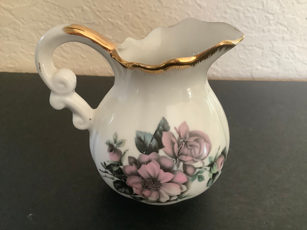 VINTAGE ROYAL CROWN Small Pitcher Creamer Hand Painted Pattern # 4033 ...