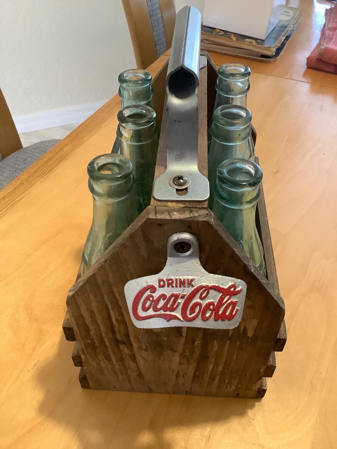 Vintage Coca Cola Wood 6-pack Bottle Holder Drink Carrier W/ Coke ...