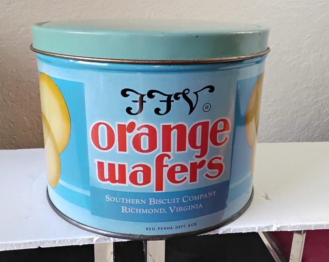 Vintage FFV Orange Wafers Cookie Tin Southern Biscuit Co Richmond, VA ...