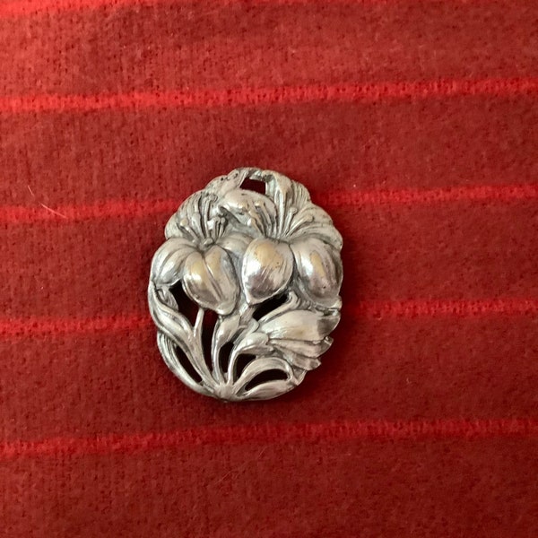 Repousse Brooch - Etsy