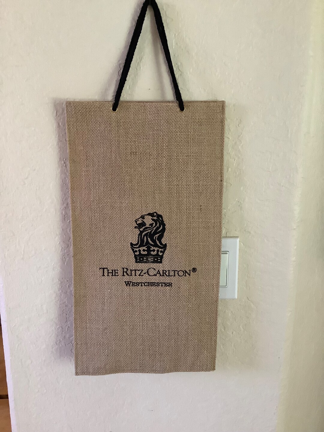THE Ritz-carlton WESTCHESTER. Burlap Bag Vintage Advertisement - Etsy