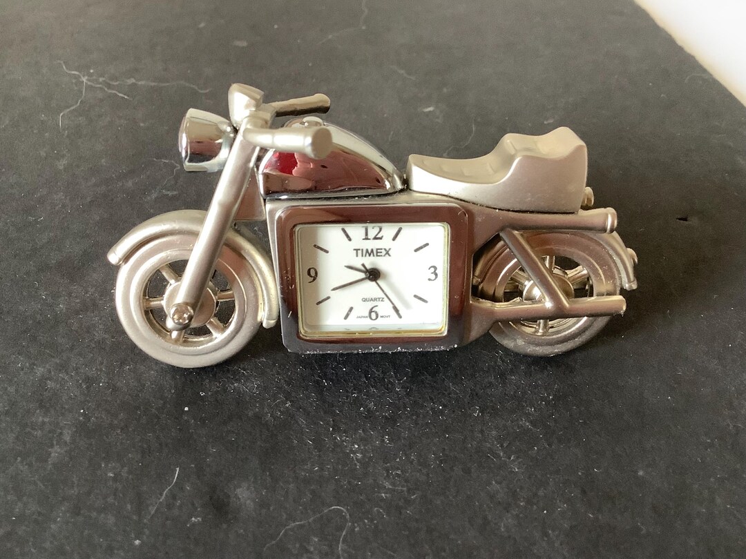 Vintage Timex Motorcycle 3" Desk or Tabletop Clock~new Battery~accurate ...