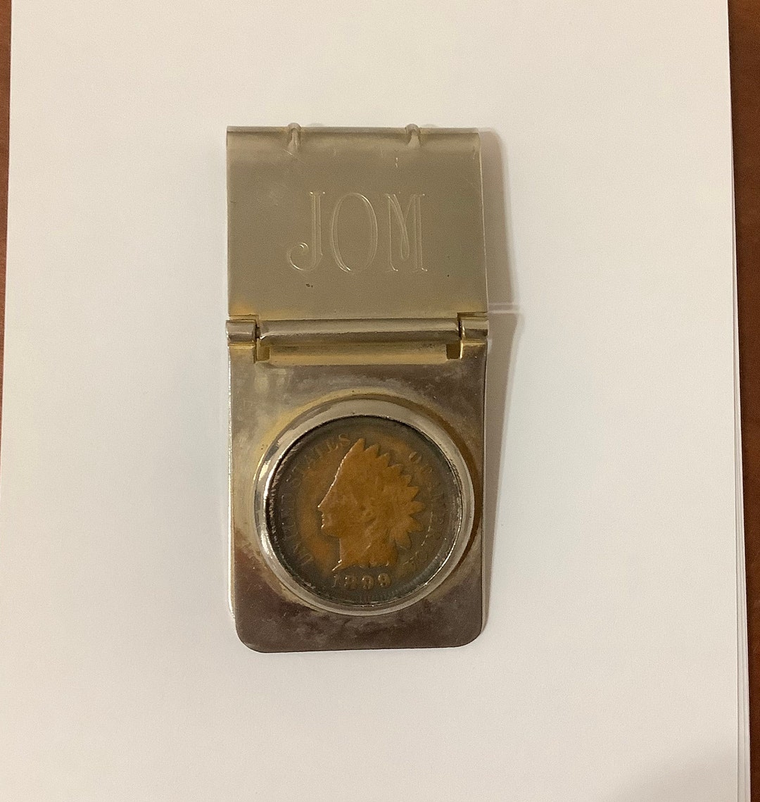 Vintage 1899 Indian Head Buffalo Money Clip~silver Tone~initials JOM - Etsy