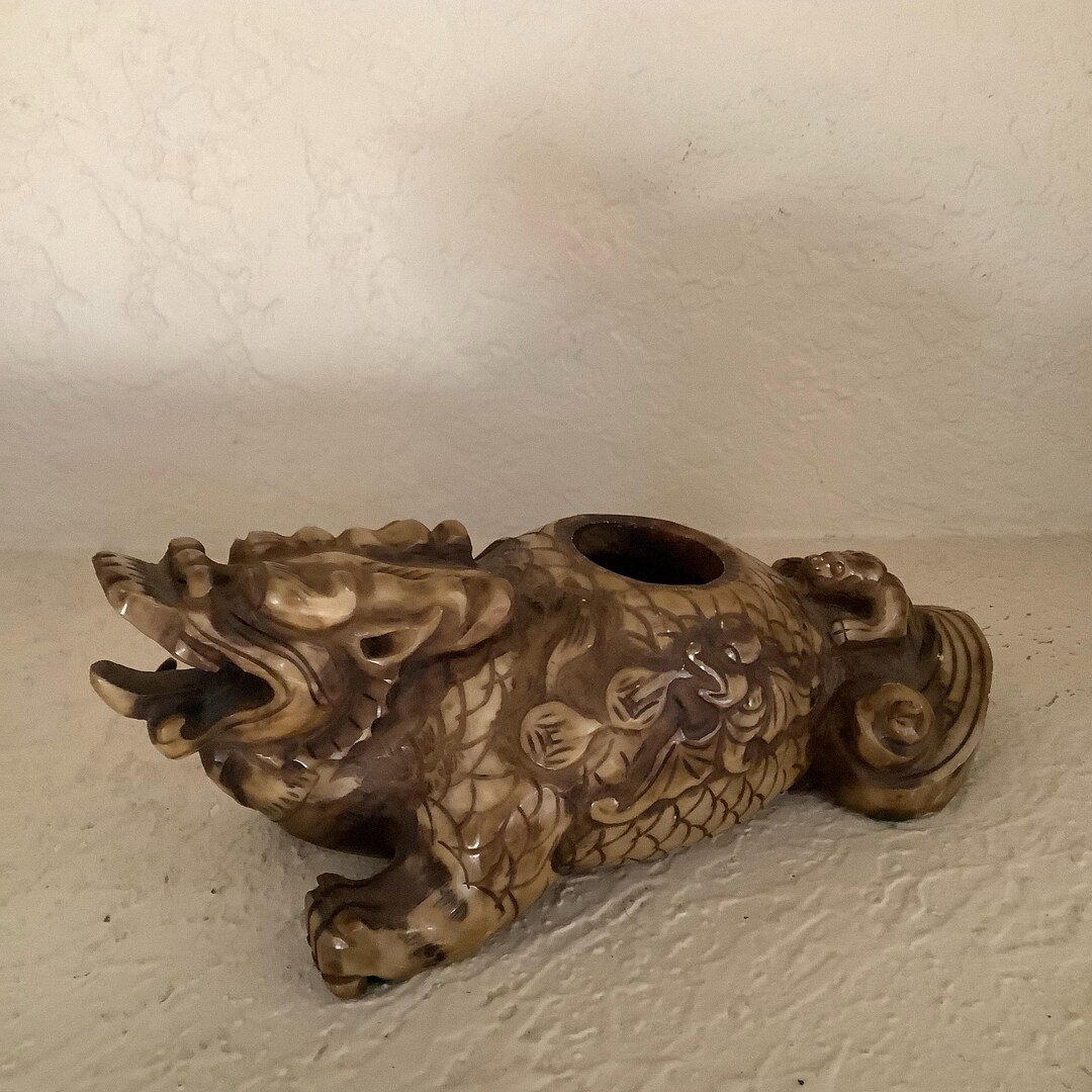 Vintage Japanese Female Three-toed Dragon With Young Dragon and Dragons ...