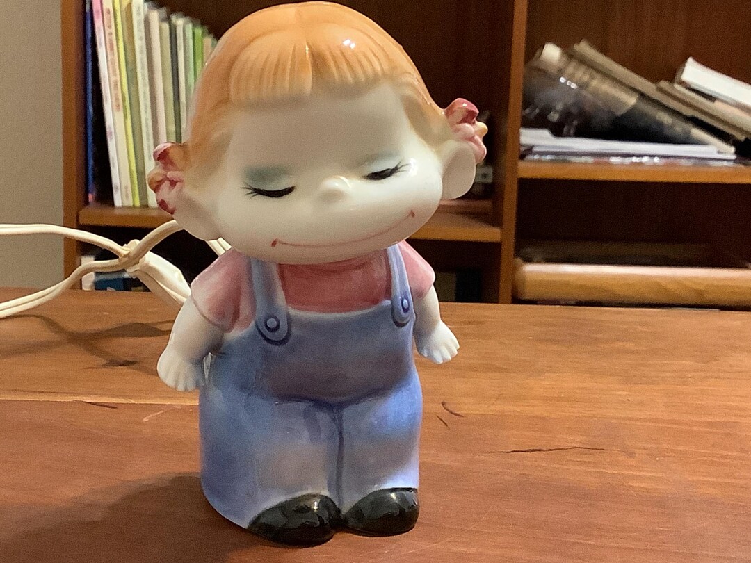 Vintage Irice Smiley Face Glazed Ceramic Night Light Perfume Lamp Japan ...