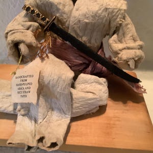 Japanese Daimyo Samurai Washi Paper Mache Doll Figurine Hand Crafted on ...